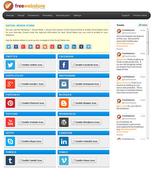 New Social Media Icons Section – freewebstore blog